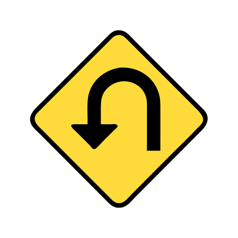 Traffic U Turn Sign - Clear Road Safety Symbol | Arrow PNG