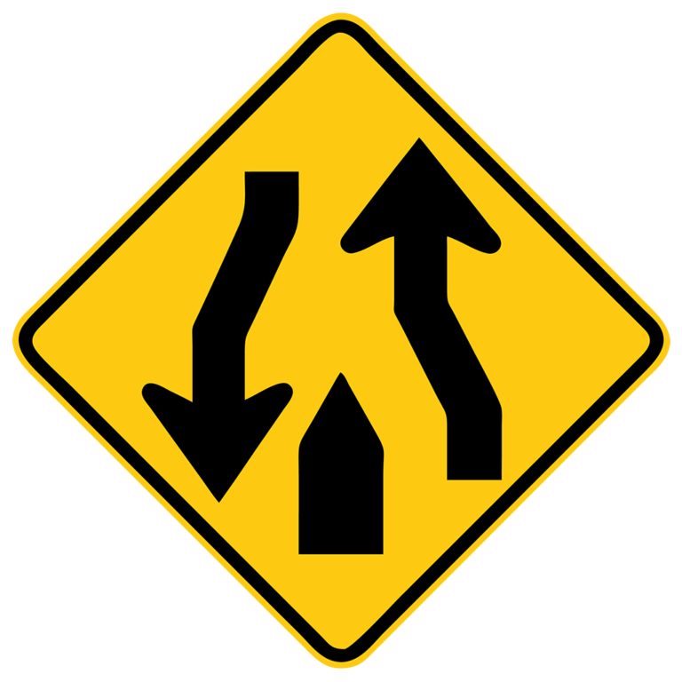 Divided Highway Sign PNG – Free Road Sign Clipart - Arrow PNG