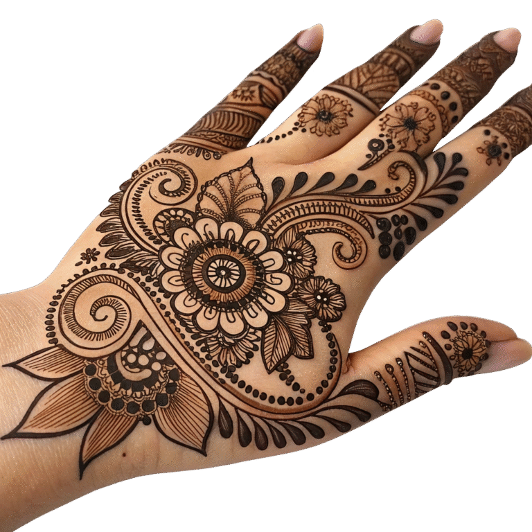 Simple Hariyali Teej Mehndi Design PNG | Arrow PNG